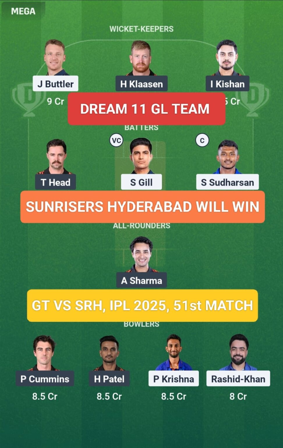 GT Vs SRH Match- 51 Prediction IPL 2025 51st Match Toss Prediction And ...